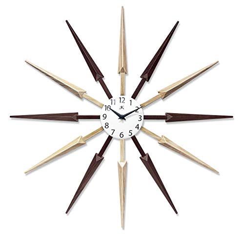 Celeste Dark Wood Spokey Starburst Clock 24 inch Starburst Wall Clock ...