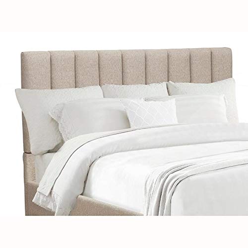 Overstock Mid Century Modern Channel Tufted Beige Upholstered Queen ...