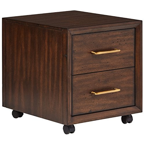 Rivet Anne Mid-Century Modern Wood Filing Cabinet with Wheels, 20"W ...