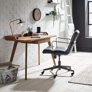 Rivet Mid-Century Curved Home Office Computer Desk- Mid Decco