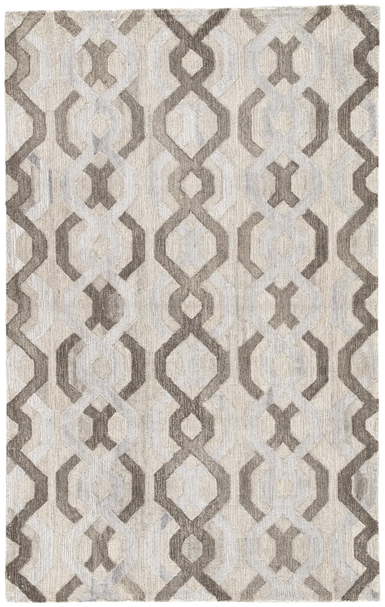 Fairfield Handmade Trellis Brown & Gray Area Rug - Mid Decco