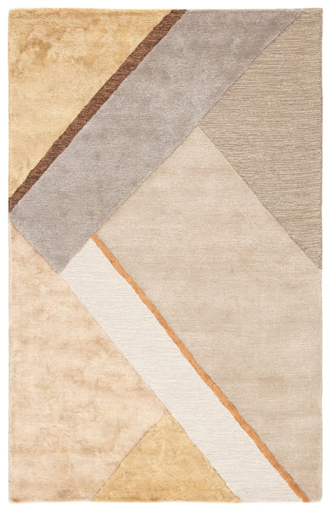 Iso Handmade Geometric Yellow & Gray Area Rug - Mid Decco