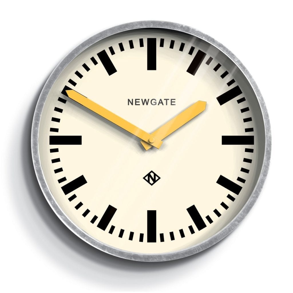 Luggage Clock in Yellow design by Newgate - Mid Decco